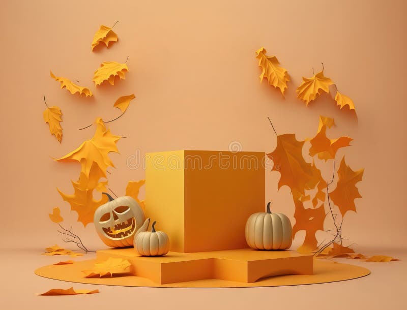 AI Generated Abstract Minimal Geometric Forms, Podium for Product ...