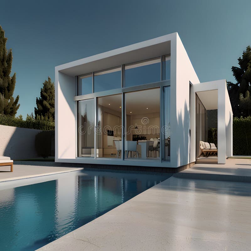 Dynamic Angles of a Curved, Metal-clad Building Stock Illustration ...