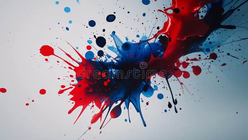 Abstract Red and Blue Splatter Background with Dynamic Ink Spot Design ...