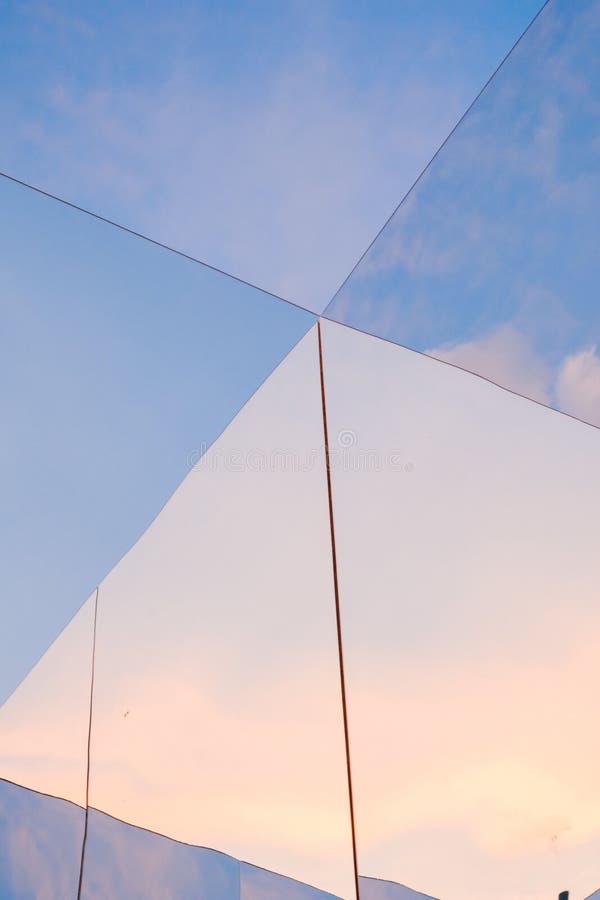 Abstract Reflection of Sky on Glass Panels Stock Illustration ...