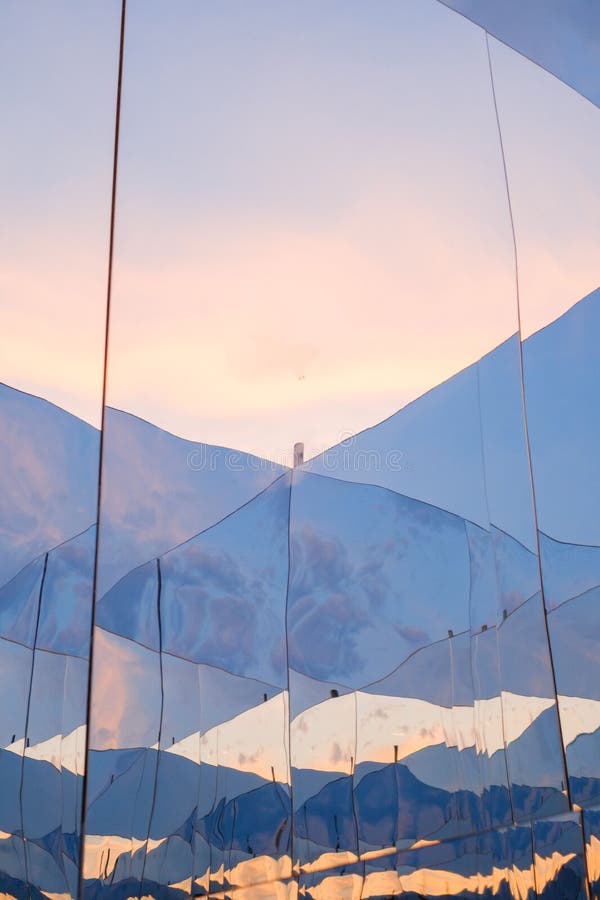 Abstract Sunset Reflection on Glass Facade. Stock Illustration ...