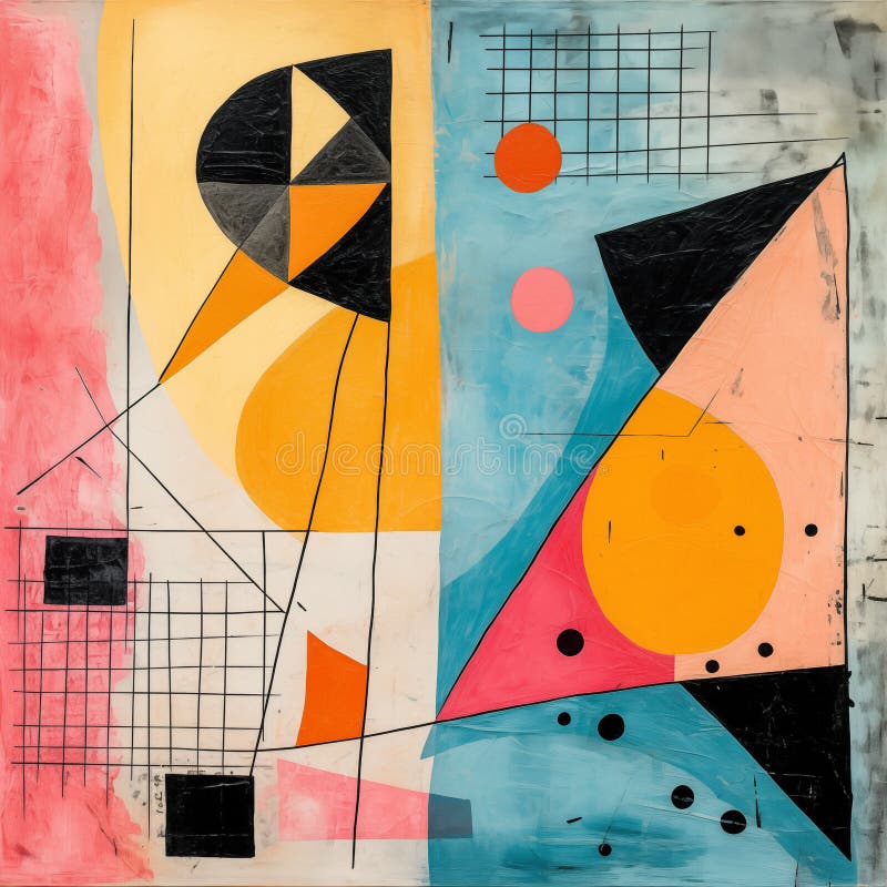 AI-Generated Abstract Riso Style Image with Pastel Colors Stock ...