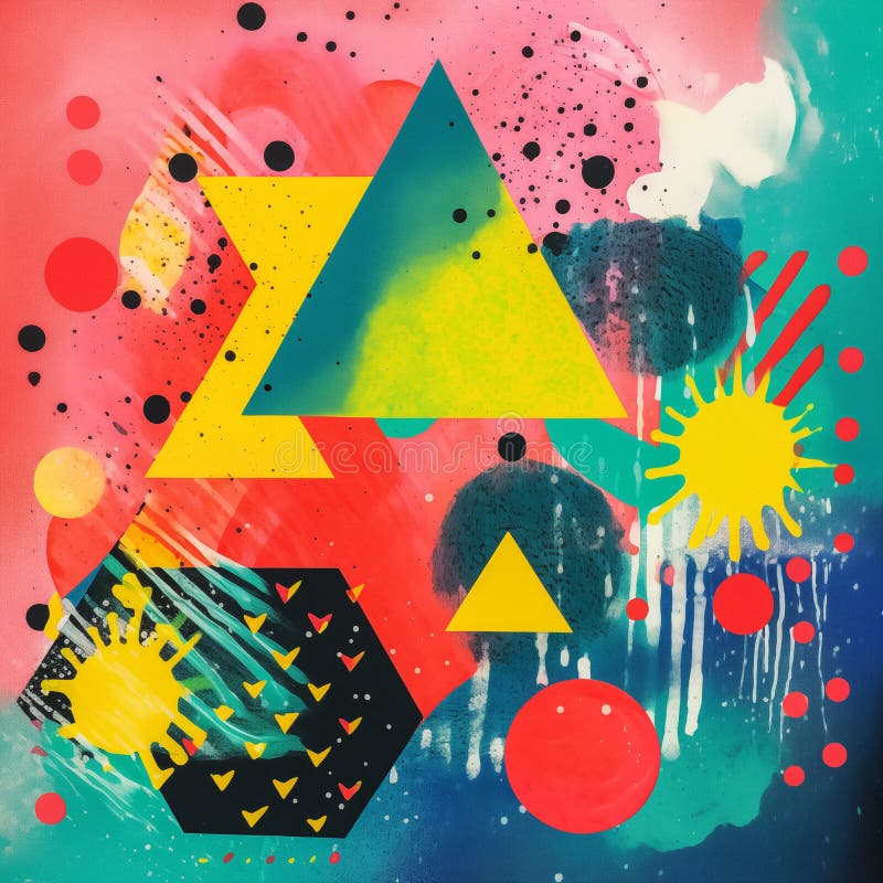 AI-Generated Abstract Riso Style Image with Pastel Colors Stock ...