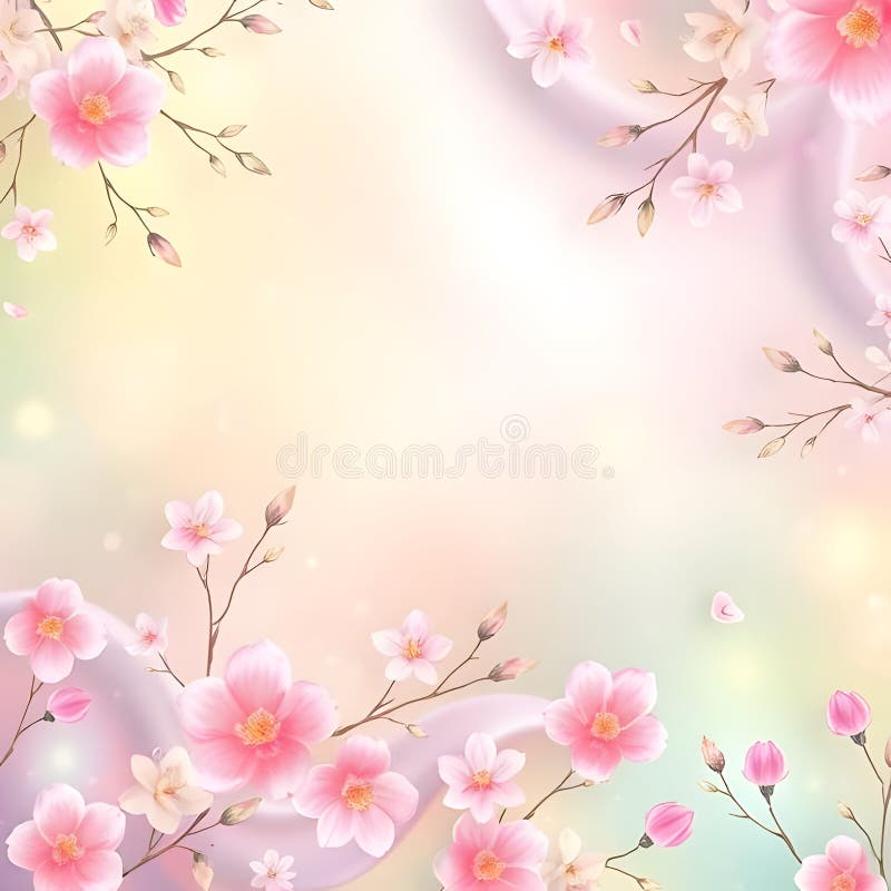 AI-generated Abstract Spring Background with Pastel Floral Textures ...