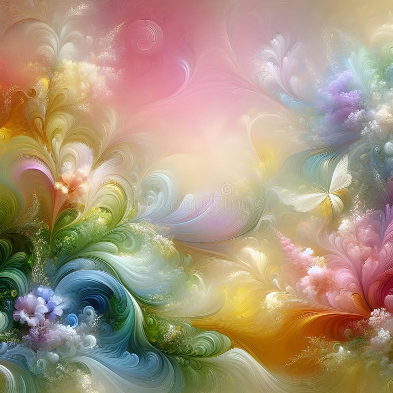 AI-generated Abstract Spring Background with Pastel Floral Textures ...