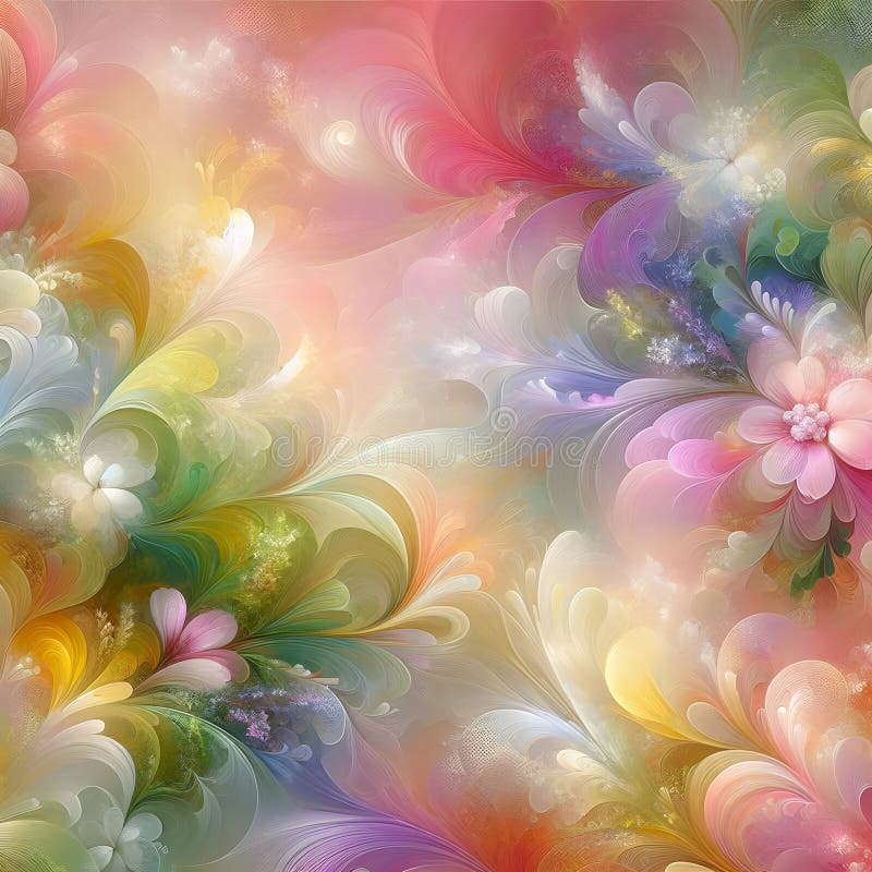 AI-generated Abstract Spring Background with Pastel Floral Textures ...