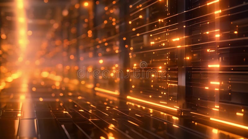 AI Generated Abstract Technological Futuristic Background with Glowing ...