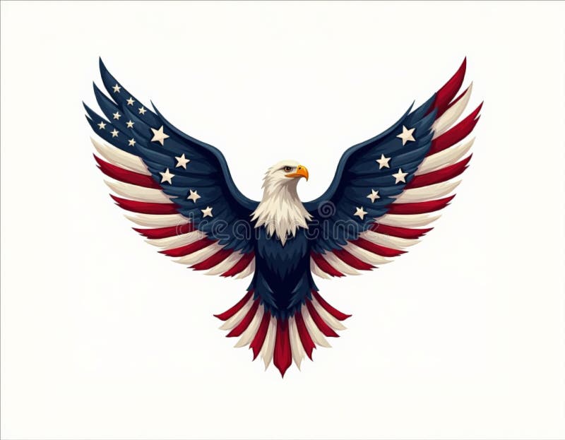 A Abstract Vector Illustration of an Eagle with the American Flag on it ...