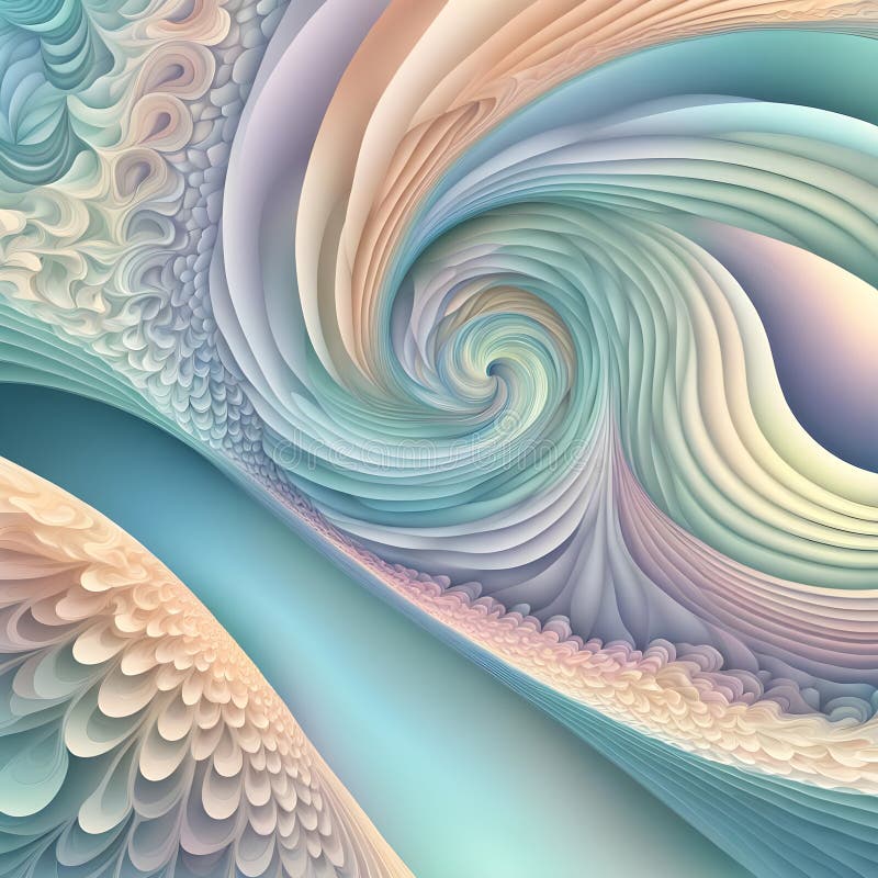 Abstract Background, Pastel-colored Circular Fractal Pattern Stock ...
