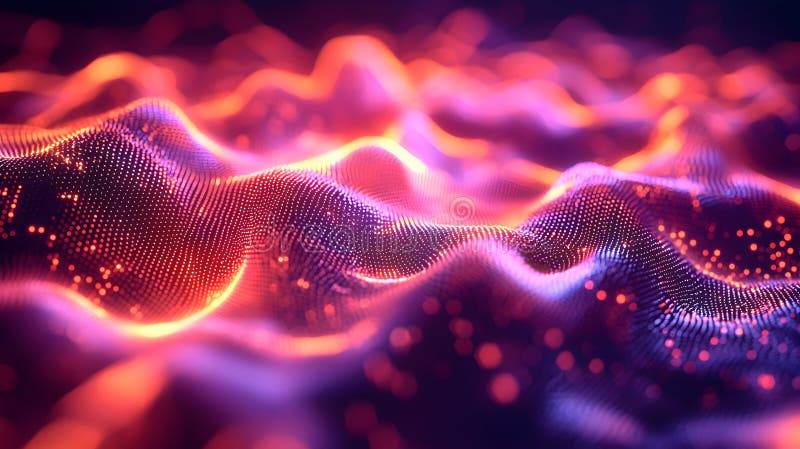 AI-Generated Abstract Waveform Stock Photo - Image of fractal ...