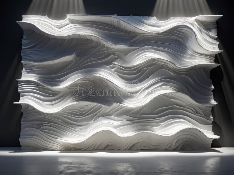 Abstract White Layered Wall with Dramatic Lighting and Shadows Stock ...