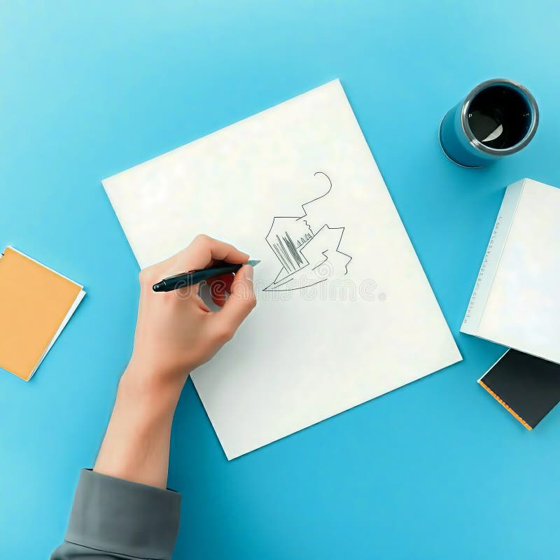 The Activity of Writing Something with a Pen on Paper Stock ...