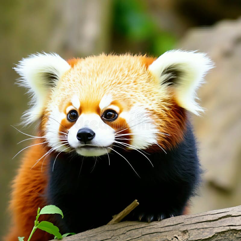 An Adorable Red Panda with Reddish Brown Fur, a White Patterned Face ...