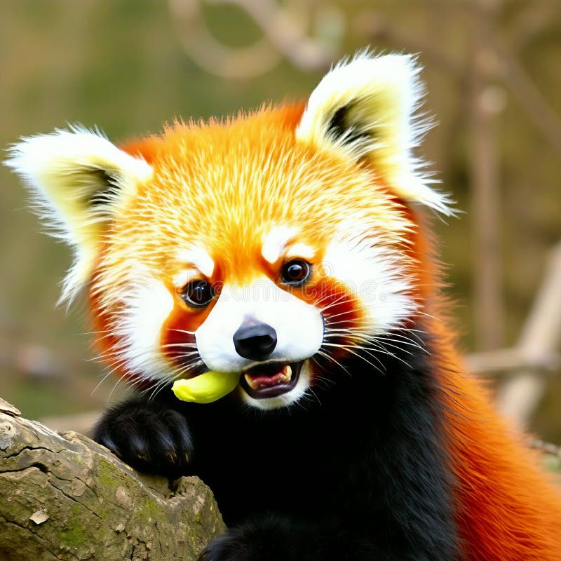 An Adorable Red Panda with Reddish Brown Fur, a White Patterned Face ...