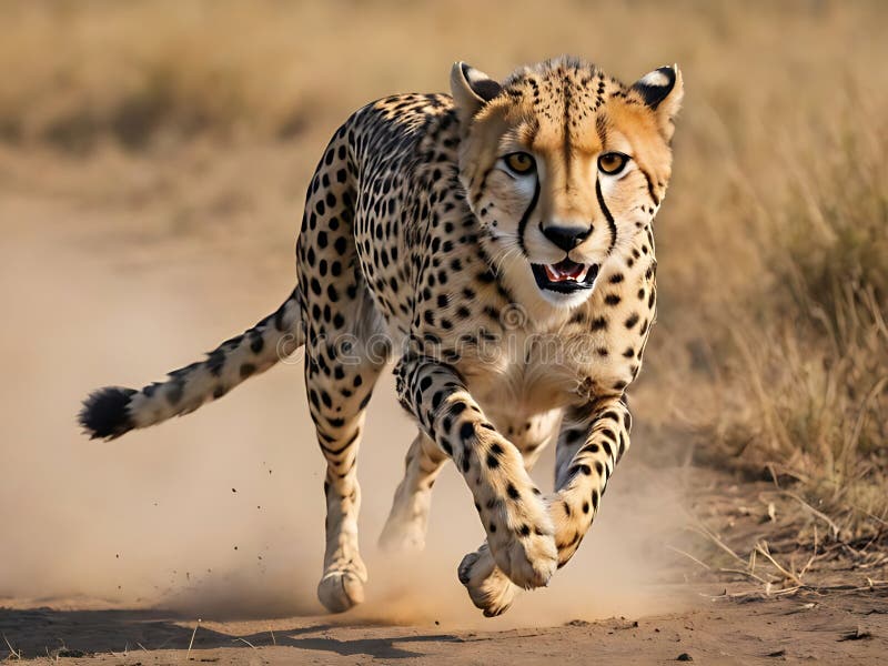 AI Generated Adult Leopard Cub Running in the Jungle Stock Photo ...