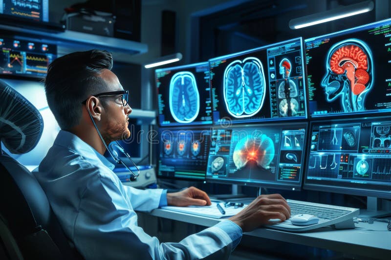 Advanced AI Analysis in High Tech Control Room with Brain Scans and ... Advanced AI Analysis in High Tech Control Room with Brain Scans and ...