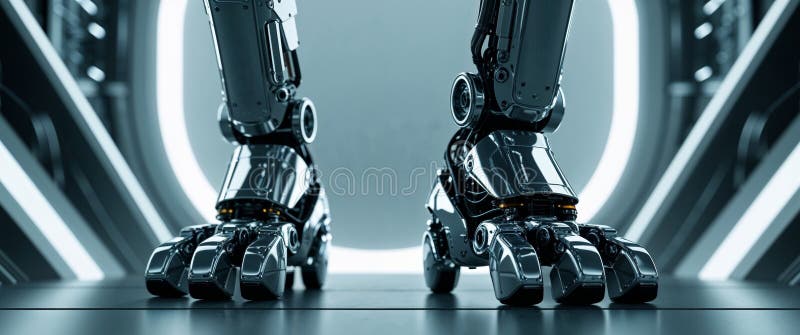 Advanced AI Robot in Futuristic Control Room Stock Image - Image of ...