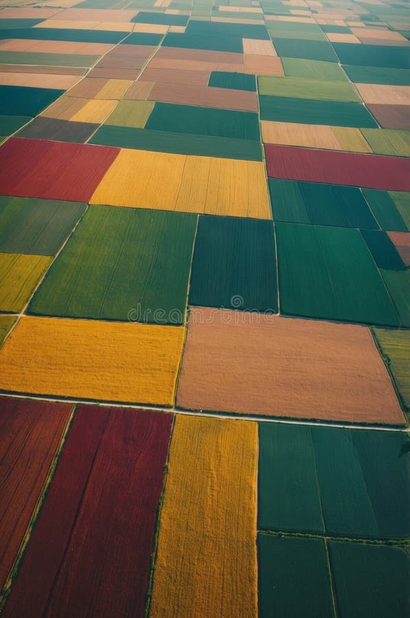 Aerial View of a Patchwork of Cultivated Fields. Stock Photo - Image of ...