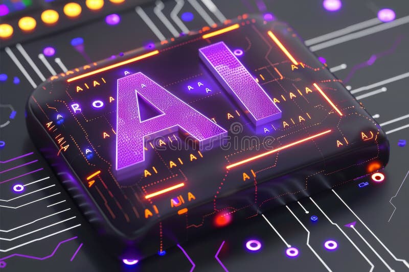 AI Circuit Board with Neon Lights, Advanced Digital Technology ... AI Circuit Board with Neon Lights, Advanced Digital Technology ...