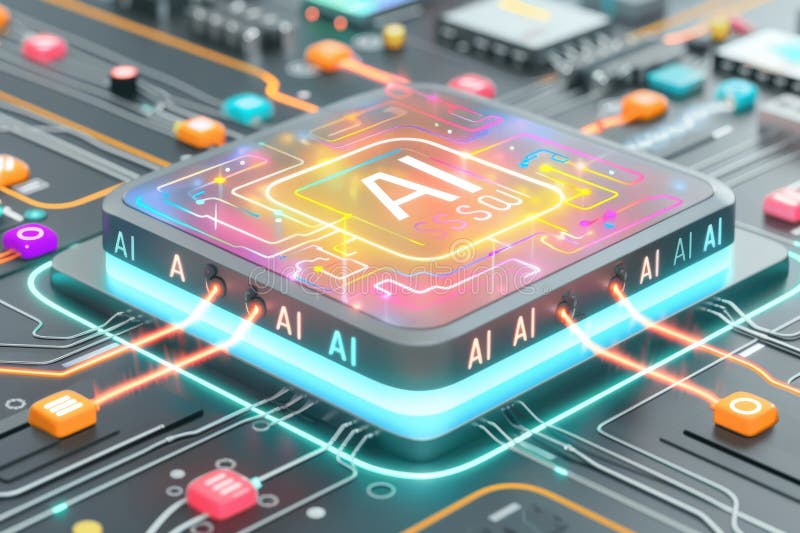 AI Developer in High Tech Command Center with Holographic Data ...