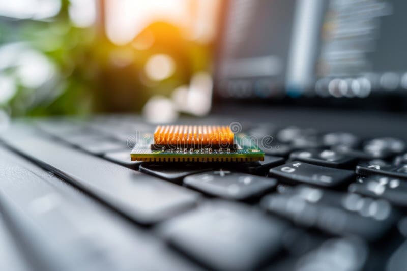 AI Digital Interface with Vibrant Neon Lights in a Modern Office ...