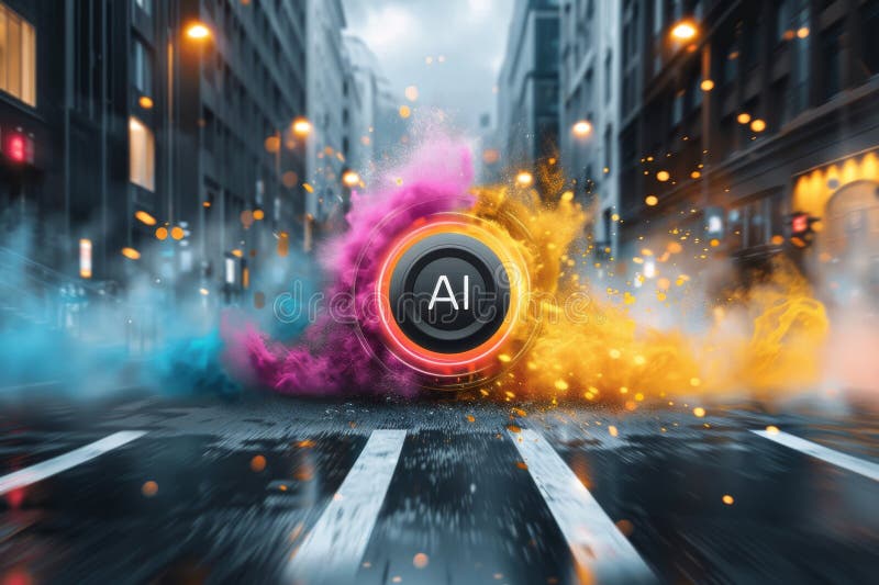 AI Explosion Effect with Vibrant Colors in an Urban Setting ...