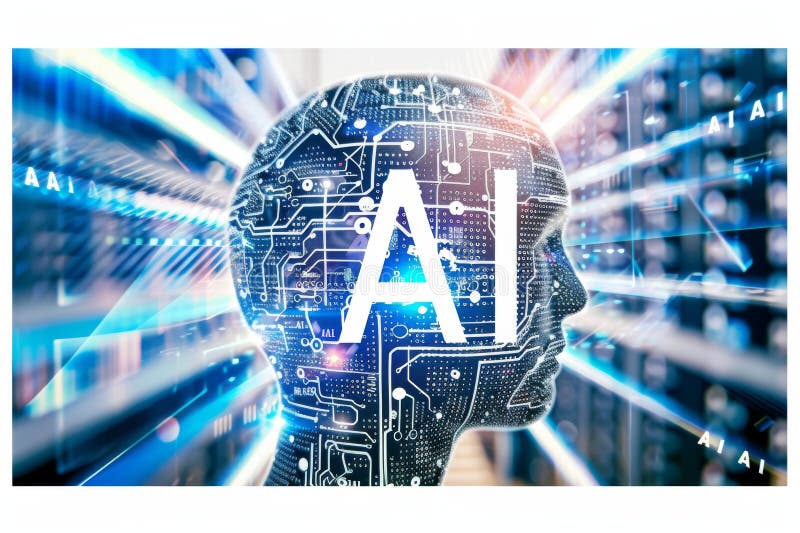 AI Head with Circuit Patterns, Digital Transformation, Artificial ...