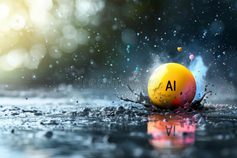 AI Head with Glowing Effects in Bokeh Background, Digital Art ...