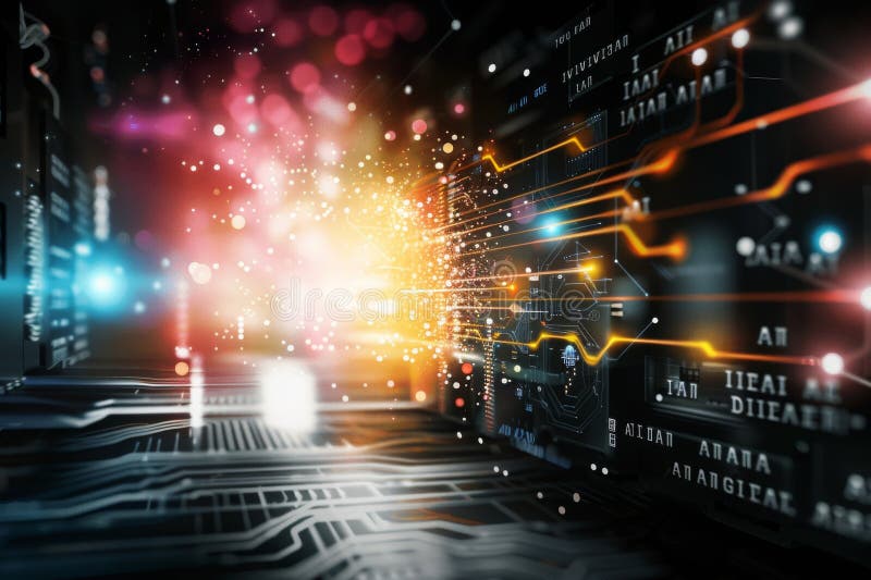 AI Powered Digital Explosion with Vibrant Colors, Symbolizing Advanced ...