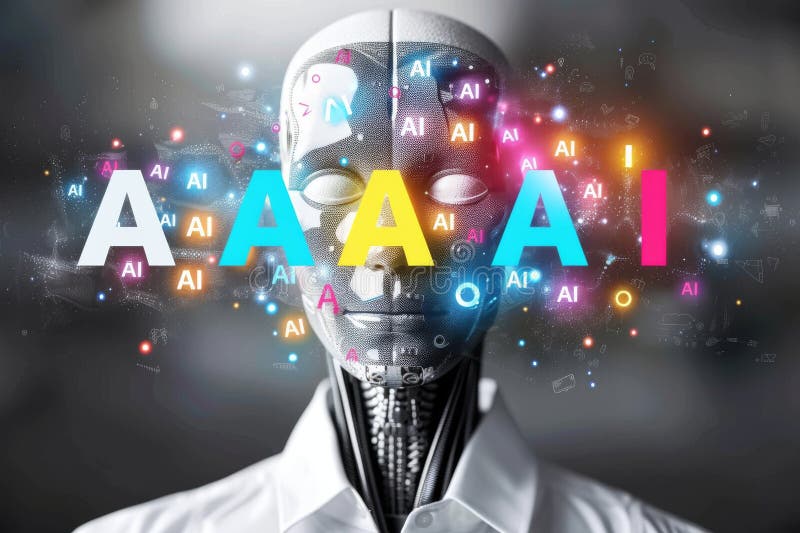 AI Powered Robotic Figure with Colorful Elements, Symbolizing Advanced ...