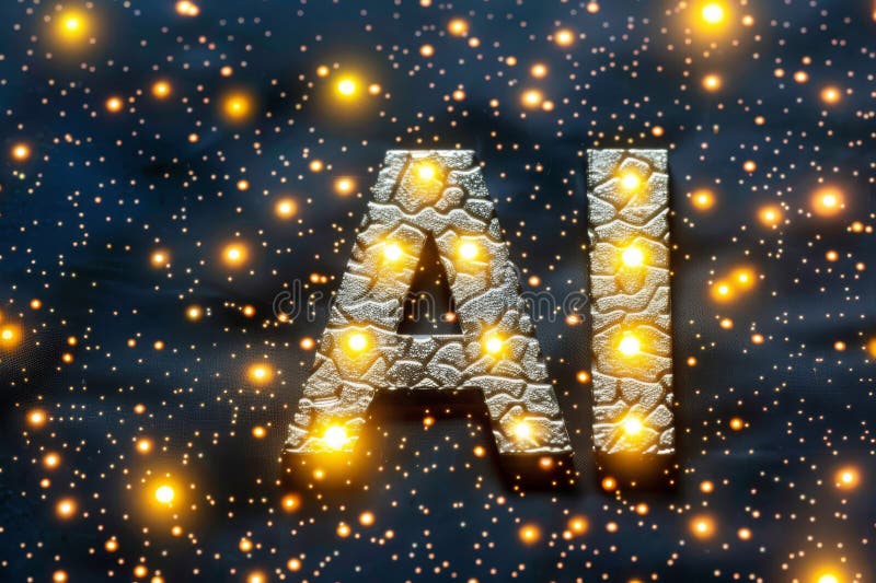 AI Sign with Light Bulbs, Capturing Modern Technology and Artificial ...