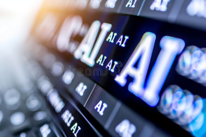 AI Symbol on High Tech Display, Futuristic Digital Interface, Advanced ...