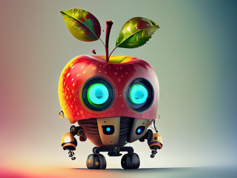 AI Generated Alien Apple Robot Stock Illustration - Illustration of ...