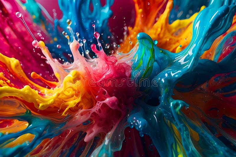 Ai Generated, Amazing Acrylic Colors in Water, Bright Acrylic Colors ...