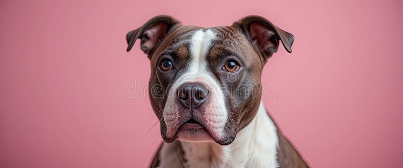 AI-generated Close-up Portrait of American Bully Dog with Serious ...