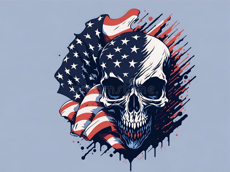 American Flag Face of Evil. Ai Generated Stock Illustration ...