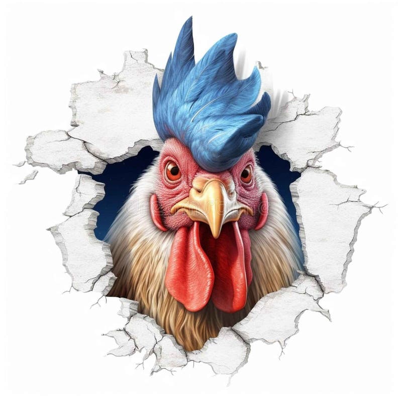 AI Generated Angry Rooster Isolated on White Background Stock ...