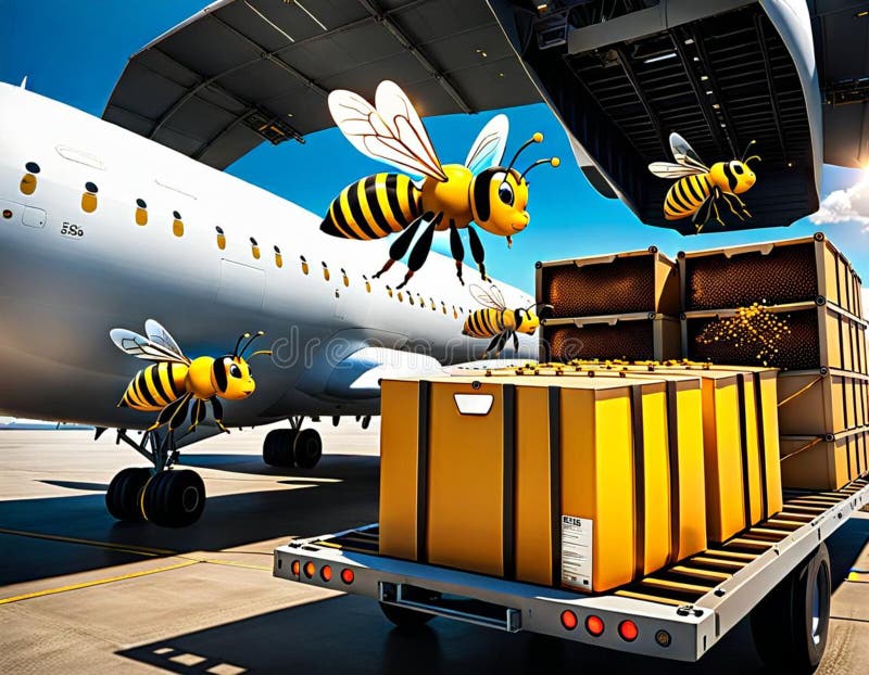 AI Generated Animated Image of Honey Bees Loading Their Honey Onto a ...