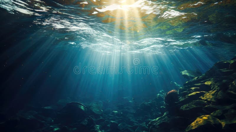 AI Generated Aquatic Symphony Lens Flares and Water Creating Visual ...
