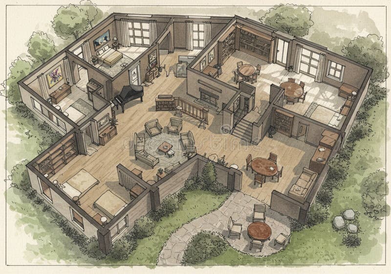 An AI-generated Architectural Floor Plan Depicts a Spacious, Single ...