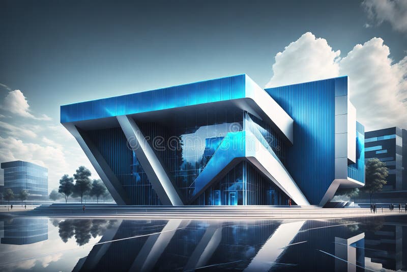 Architecutral Visualisation of a Futuristic Building with Silver Facade ...