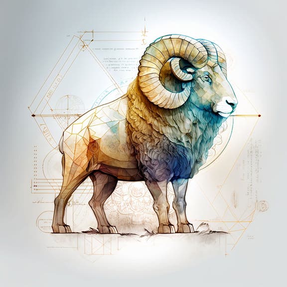 AI Generated Aries Sign of the Zodiac Stock Illustration - Illustration ...