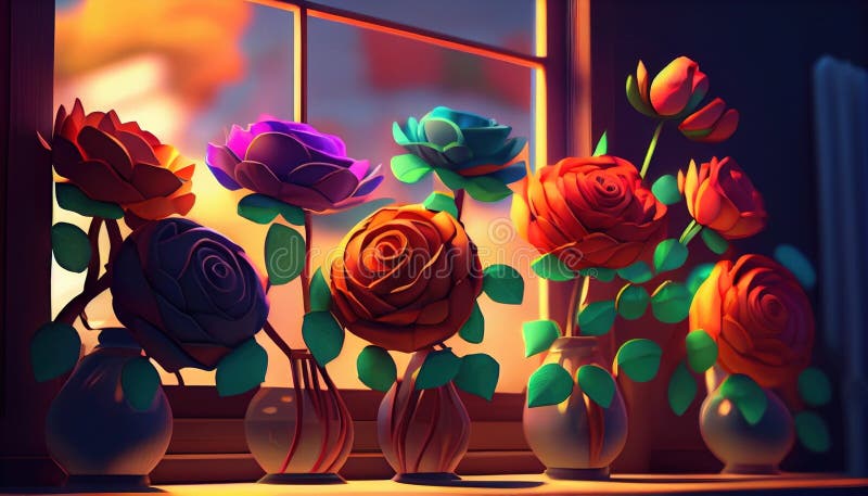 Wonderland of Blooms, Made with Generative AI Stock Illustration ...