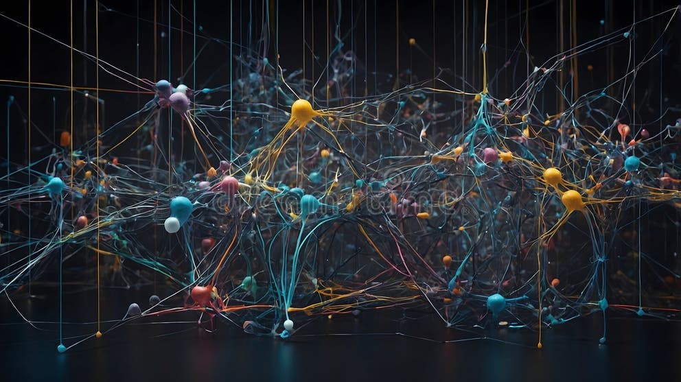 AI-Generated Art Meets 3D Visualization of Neural Networks Stock Image ...