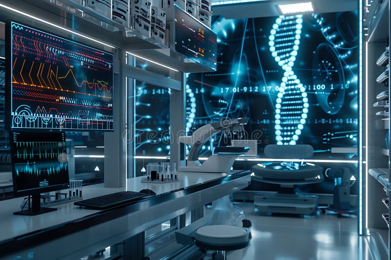 Futuristic Biotech Lab Brimming with Advanced Technology Stock ...