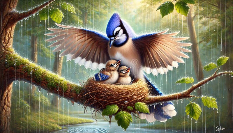 Jay Shielding Chicks Stock Illustrations – 1 Jay Shielding Chicks Stock ...