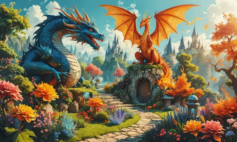 Dragon City Wallpaper by the - Stock Illustration - Illustration of ...