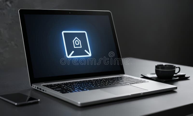 Laptop with Lock on the Screen Stock Illustration - Illustration of ...