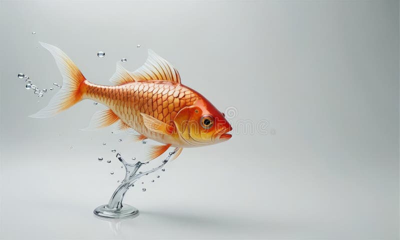 Goldfish in Water Drop from Faucet Stock Illustration - Illustration of ...