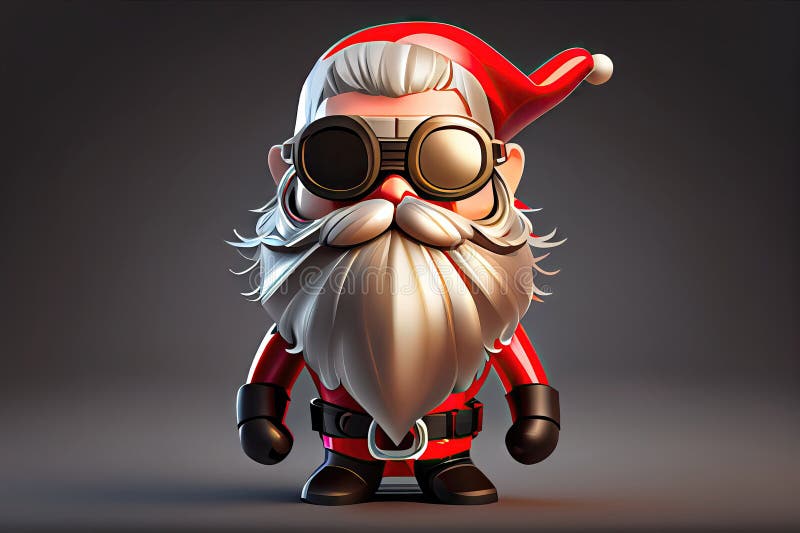 Ai Generated Artwork of a Cool Santa, Generative Ai Stock Illustration ...